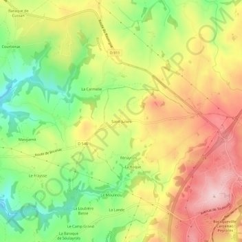 Saint-Julien topographic map, elevation, terrain