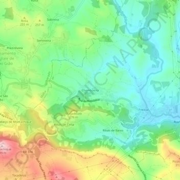 Chamboeira topographic map, elevation, terrain