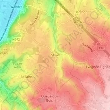 Saive topographic map, elevation, terrain