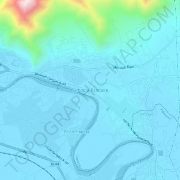 Sempora Pampore topographic map, elevation, terrain