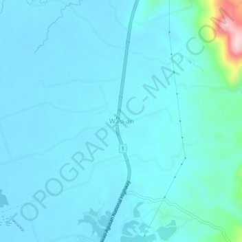 Wasi-an topographic map, elevation, terrain
