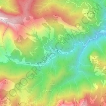Isola Santa topographic map, elevation, terrain