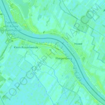 Fliegenberger Werder topographic map, elevation, terrain