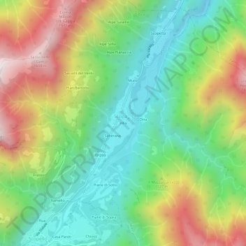 Villa topographic map, elevation, terrain