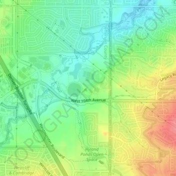 City Park topographic map, elevation, terrain
