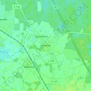 Berkhof topographic map, elevation, terrain