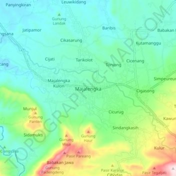 Majalengka topographic map, elevation, terrain