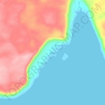 Owa topographic map, elevation, terrain