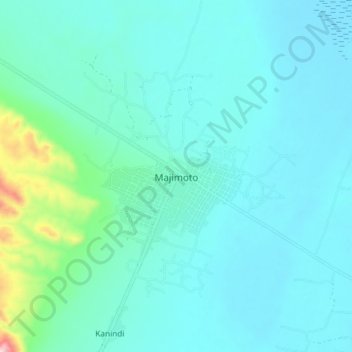 Majimoto topographic map, elevation, terrain