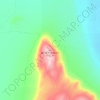 Turtle Mountain topographic map, elevation, terrain