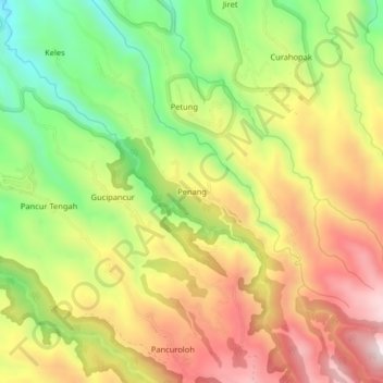 Penang topographic map, elevation, terrain
