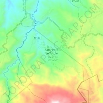 San Pedro de Tutule topographic map, elevation, terrain