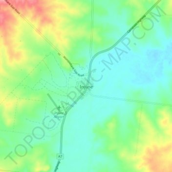 Injune topographic map, elevation, terrain