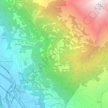 Cune topographic map, elevation, terrain