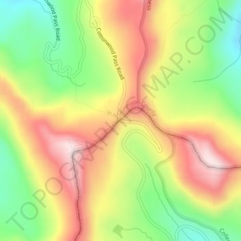 Cottonwood Pass topographic map, elevation, terrain
