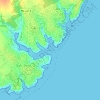 Cala d’Or topographic map, elevation, terrain