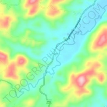 Union topographic map, elevation, terrain
