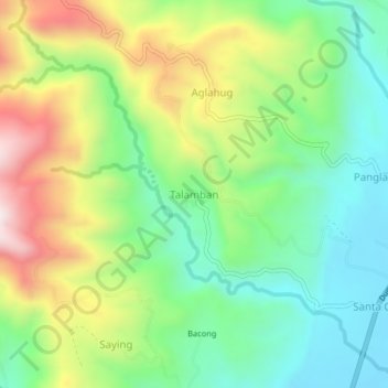 Talamban topographic map, elevation, terrain