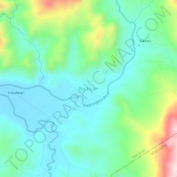 Naibuan topographic map, elevation, terrain
