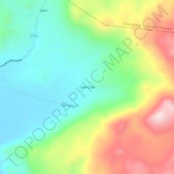 Cala Cala topographic map, elevation, terrain