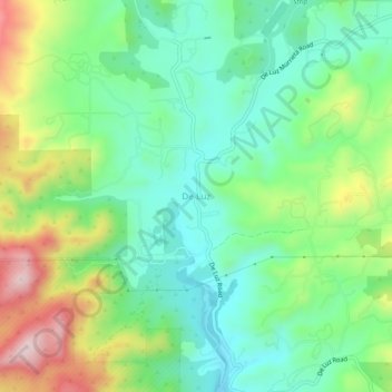 De Luz topographic map, elevation, terrain