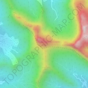 Mt Tearai topographic map, elevation, terrain
