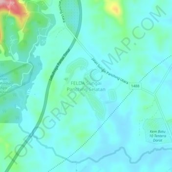 FELDA Sungai Panching Selatan topographic map, elevation, terrain