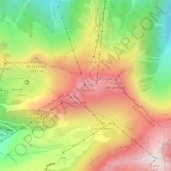Tête du Pré des Saix topographic map, elevation, terrain