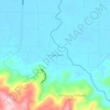 Sungai Rakit topographic map, elevation, terrain