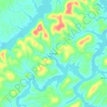 Riverside topographic map, elevation, terrain