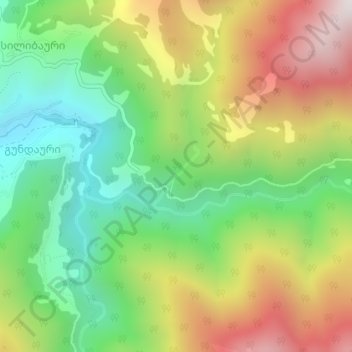 Merisi waterfall topographic map, elevation, terrain