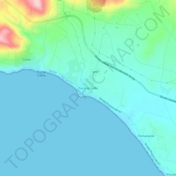 Torre di Gaffe topographic map, elevation, terrain
