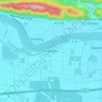 Friesheim topographic map, elevation, terrain