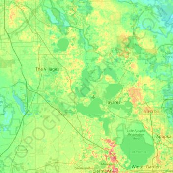Treasure Island topographic map, elevation, terrain