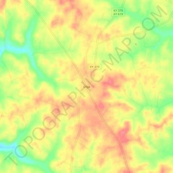 Olga topographic map, elevation, terrain
