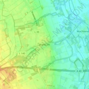 Wankum topographic map, elevation, terrain