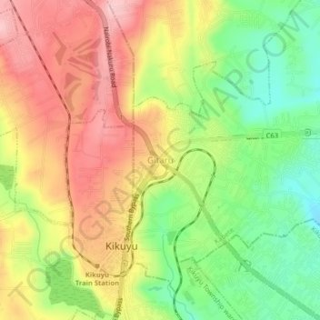 Gitaru topographic map, elevation, terrain