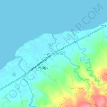 Claro M. Recto topographic map, elevation, terrain
