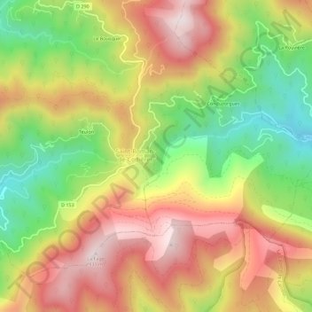 Les Combes topographic map, elevation, terrain