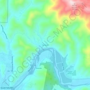 Rio Nido topographic map, elevation, terrain