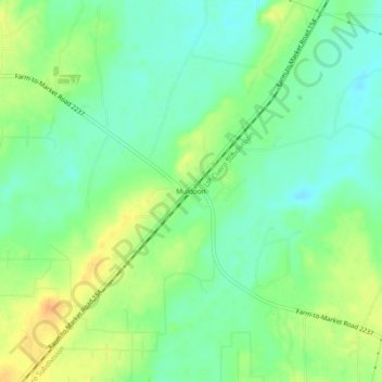 Muldoon topographic map, elevation, terrain