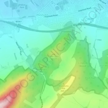 The Ercall topographic map, elevation, terrain