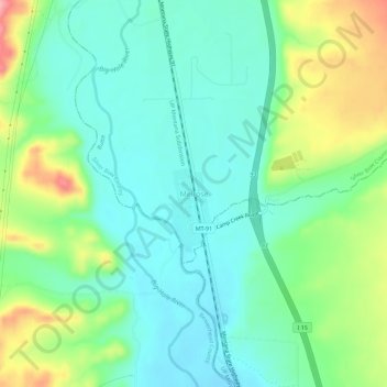 Melrose topographic map, elevation, terrain