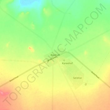 Boshof topographic map, elevation, terrain