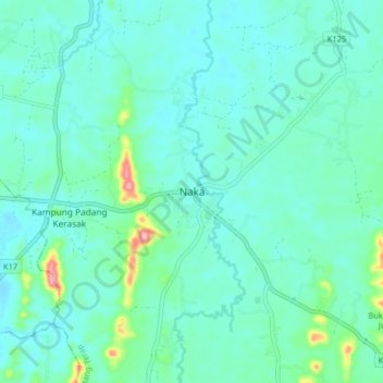 Naka topographic map, elevation, terrain