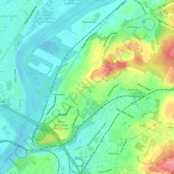 Plains topographic map, elevation, terrain