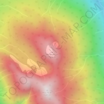 Mt. Mulligan topographic map, elevation, terrain