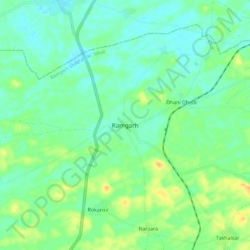 Ramgarh topographic map, elevation, terrain