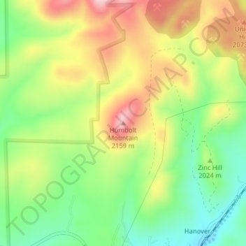 Humbolt Mountain topographic map, elevation, terrain
