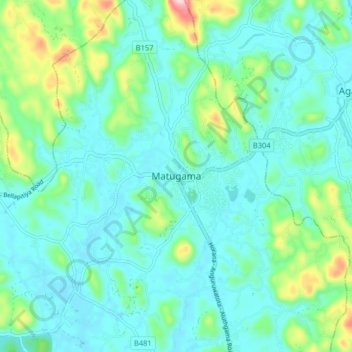 Matugama topographic map, elevation, terrain